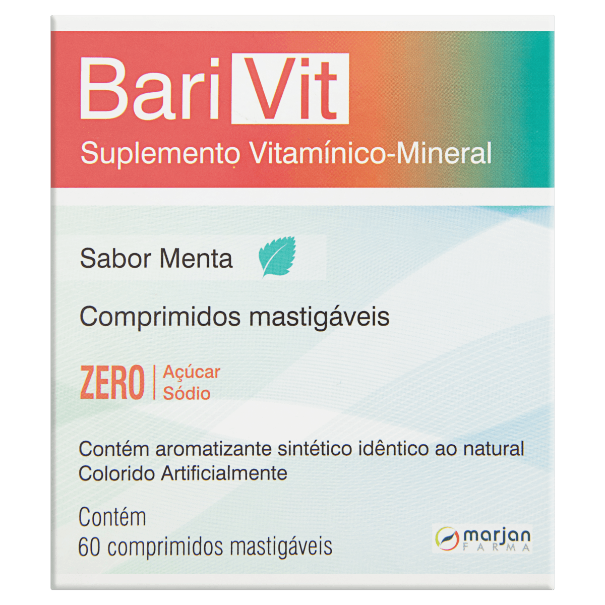 Barivit Sabor Menta Com 60 Comprimidos - Drogaleste