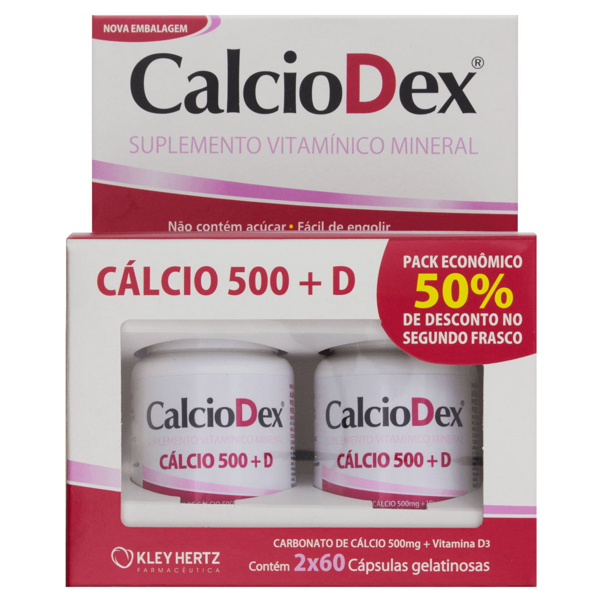 Calciodex 500Mg Kit com 120 Comprimidos - Drogaleste