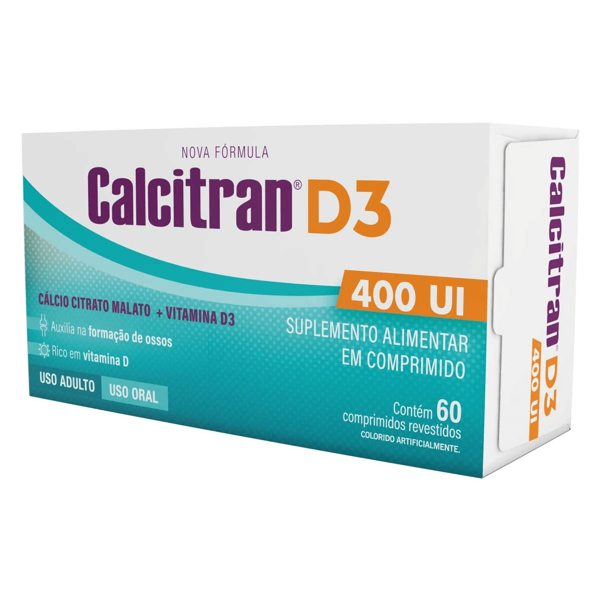 Calcitran D3 400UI Com 30 Comprimidos - Drogaleste