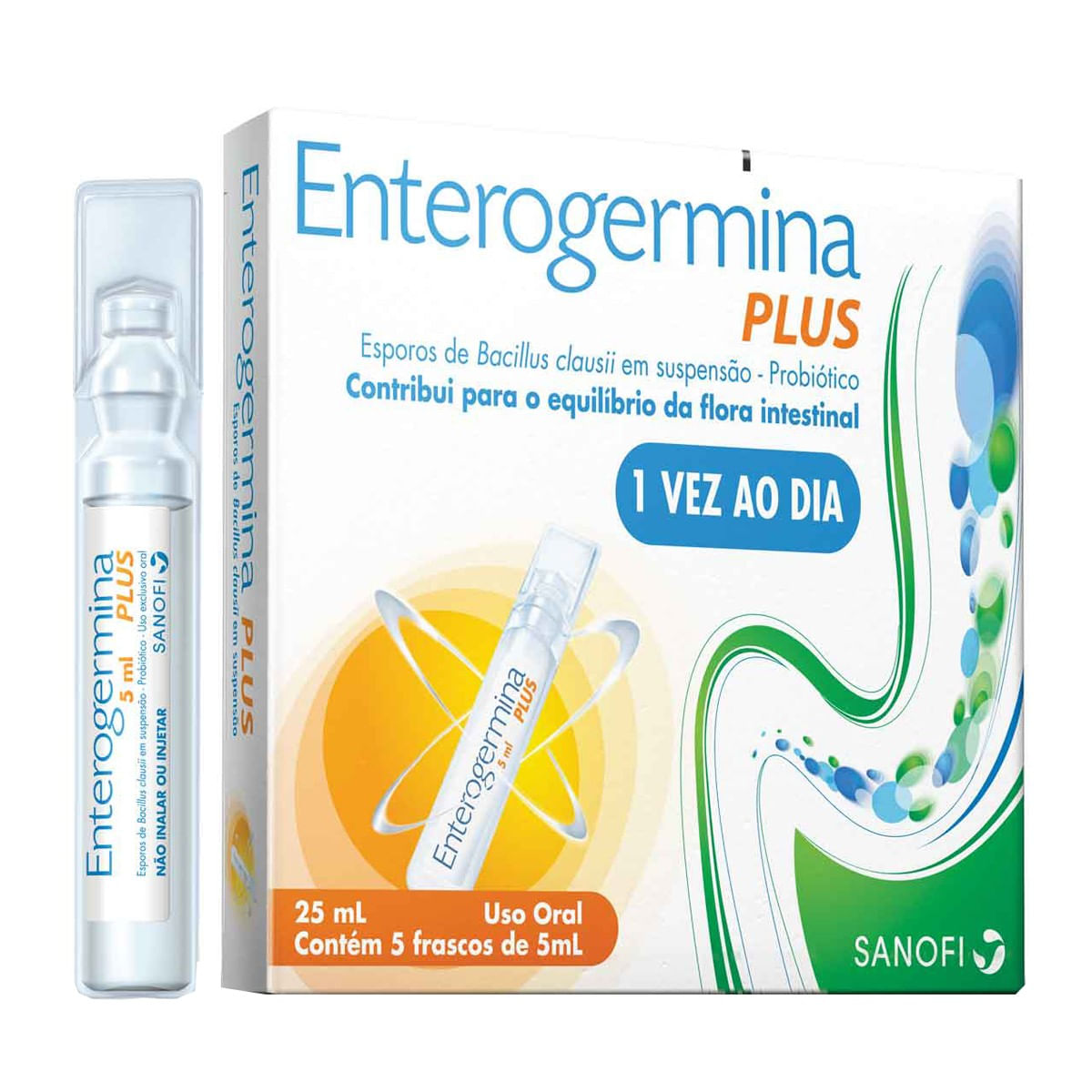 Enterogermina Plus Com 5 Flaconetes 5Ml - Drogaleste