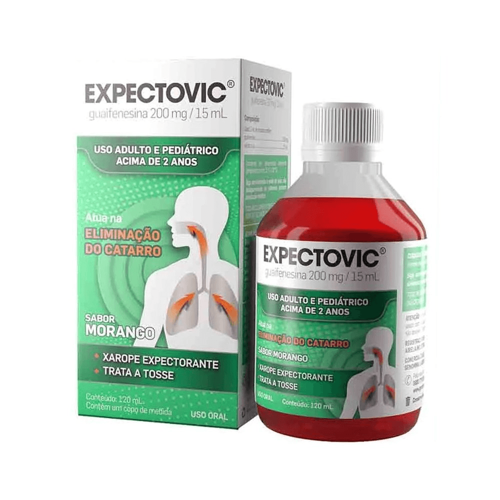 Expectovic Xarope sabor Morango 120Ml - Drogaleste