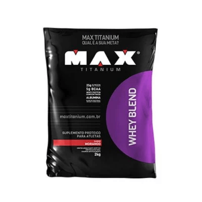 MAX TITANIUM WHEY BLEND MORANGO 2KG - Drogaleste