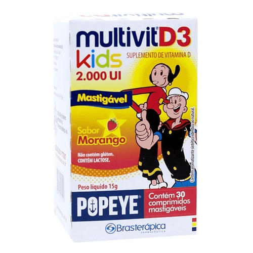 MULTIVIT D3 KIDS 2.000UI COM 30 COMPRIMIDOS - Drogaleste