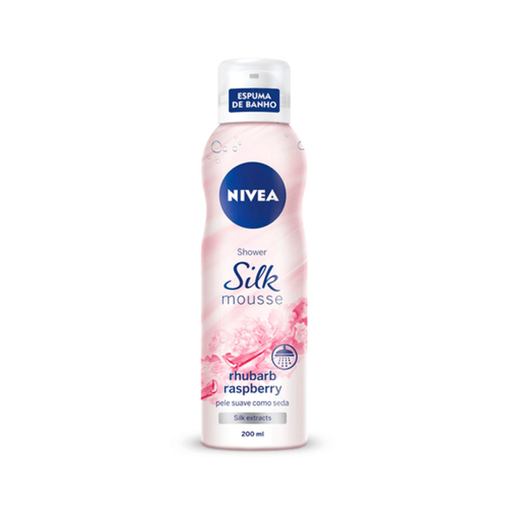 Espuma De Banho Nivea Silk Mousse Raspberry 200Ml - Drogaleste