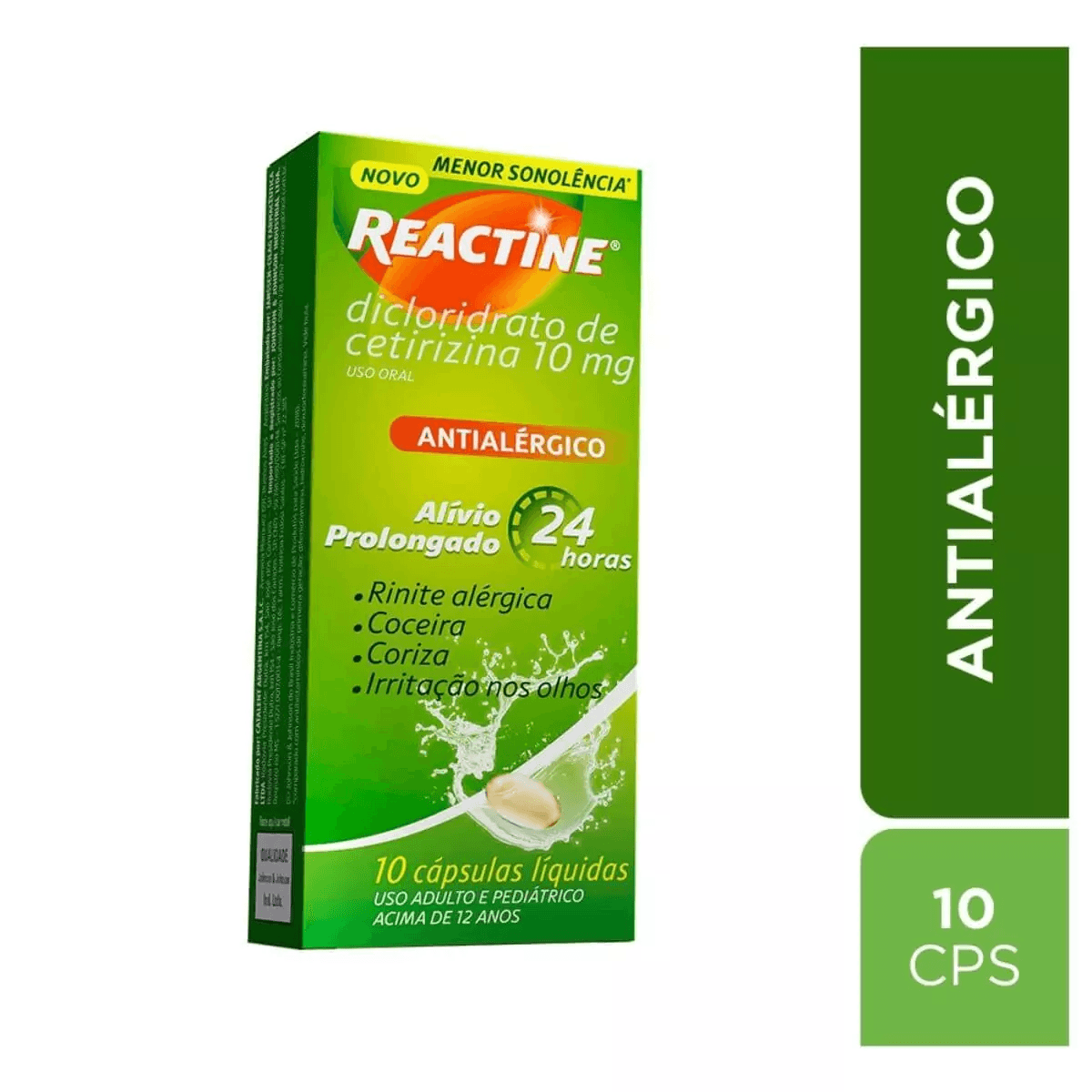 Reactine com 10 comprimidos - Drogaleste