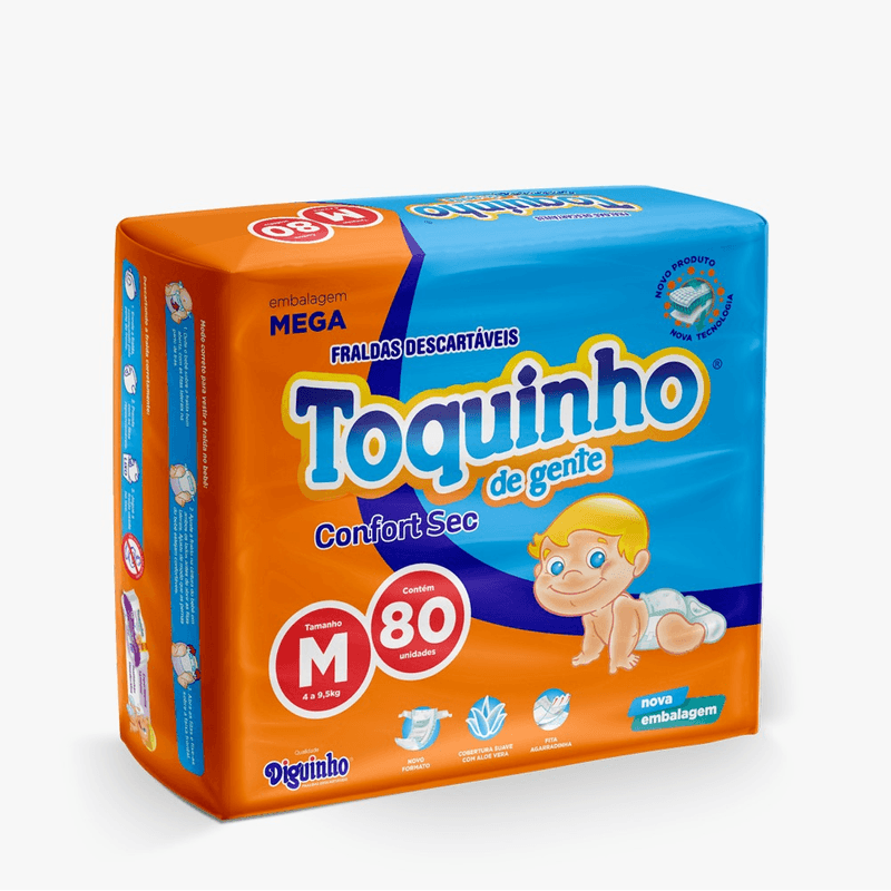 Fralda Toquinho Premium Jumbo M Com 80 Unidades - Drogaleste