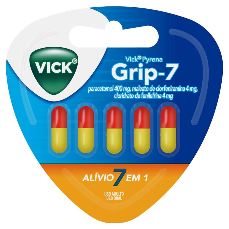 VICK PYRENA GRIP-7 COM 5 COMPRIMIDOS - Drogaleste