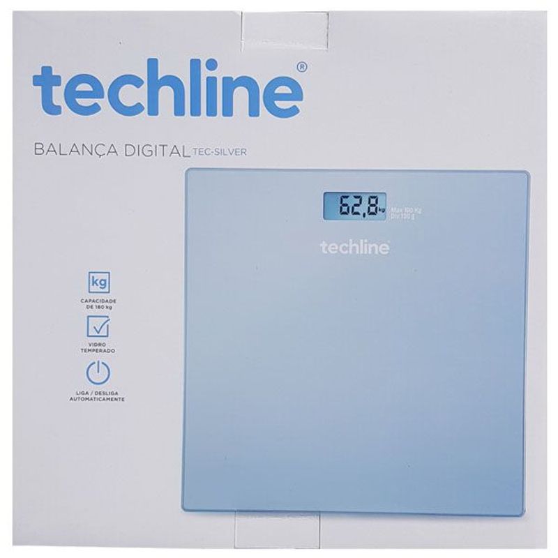 Balanca Digital Techline Tec Silver Ate 180kg - Drogaleste